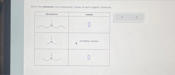 Solved Write the common (not systematic) name of each | Chegg.com