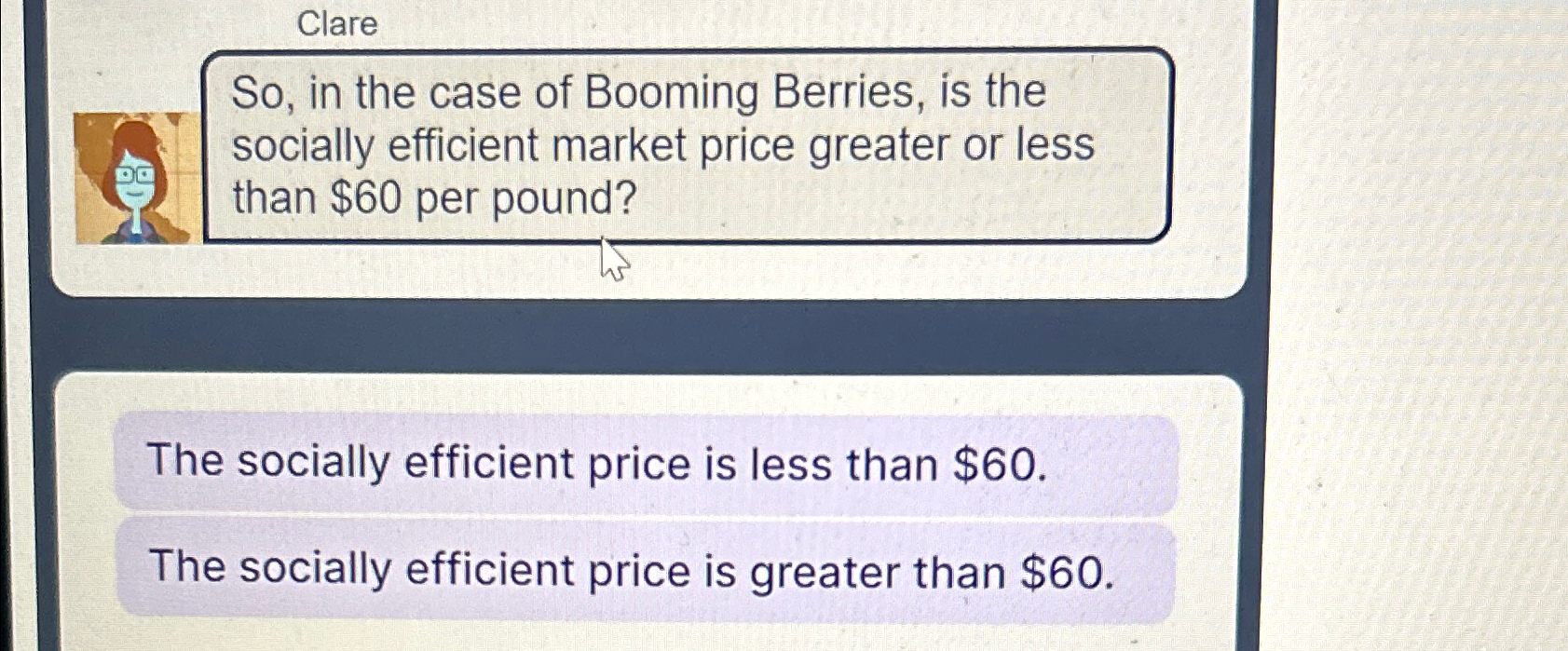 Solved Clareso ﻿in The Case Of Booming Berries Is The