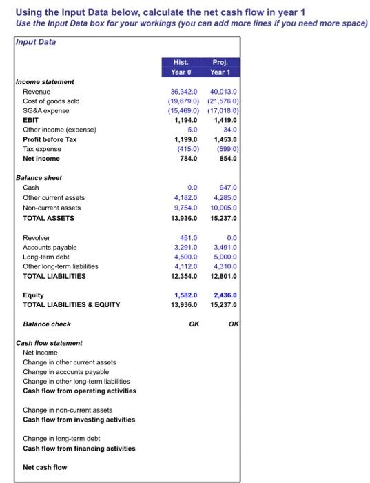Solved kindly calculate the net cash flow in year 1 using | Chegg.com