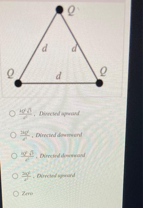 Solved Three identical charges, Q are placed at the corners | Chegg.com