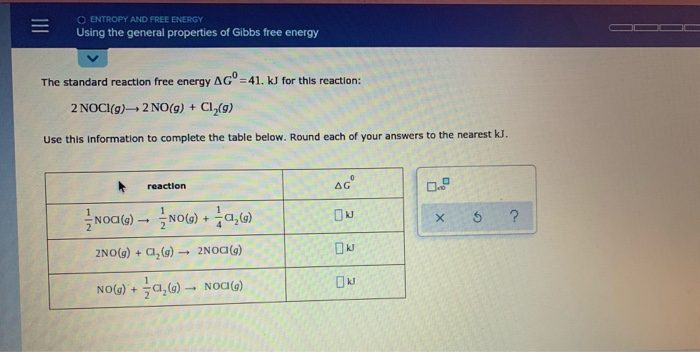 Solved O ENTROPY AND FREE ENERGY Using the general | Chegg.com