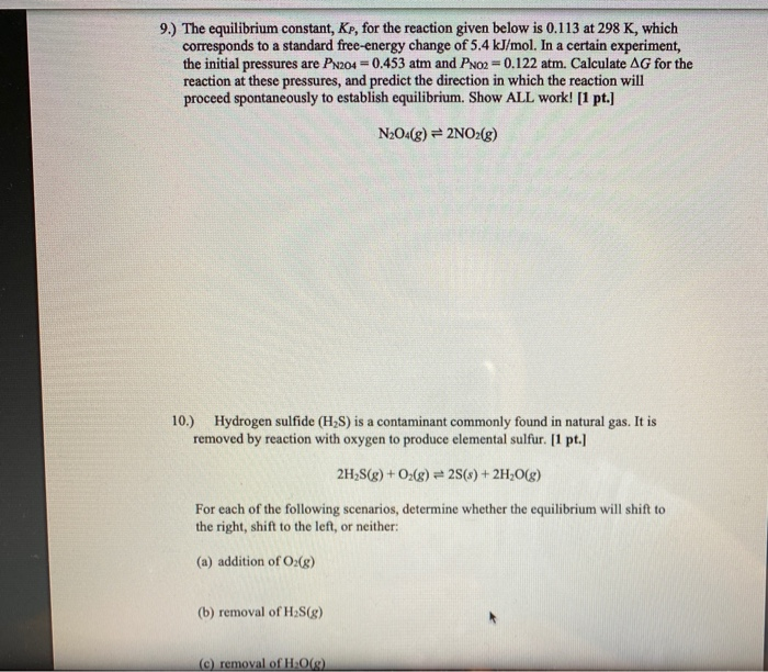 Solved 1.) Write reaction quotients for the following | Chegg.com