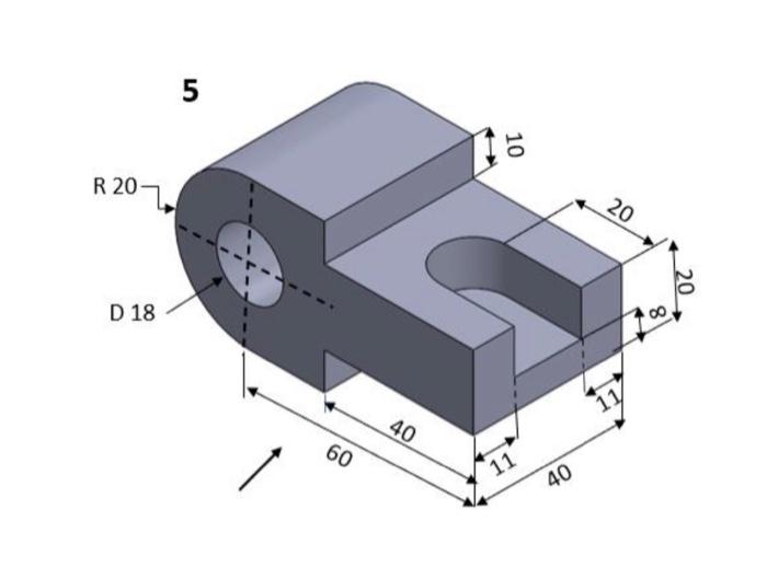 Solved Draw the Orthographic views (elevation, end elev, | Chegg.com