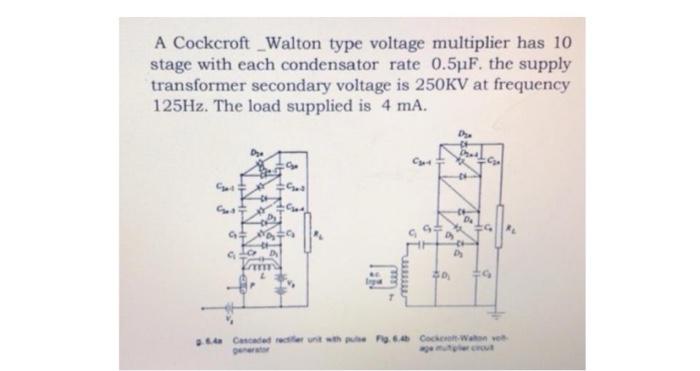 Solved A Cockcroft_Walton type voltage multiplier has 10 | Chegg.com