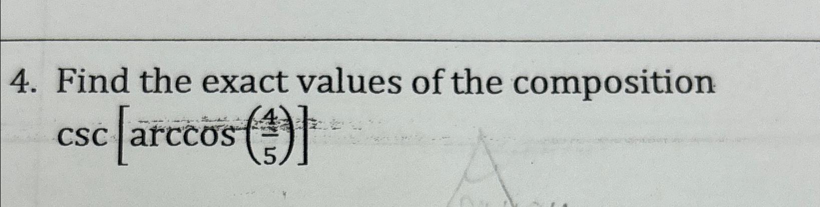 Solved Find the exact values of the composition | Chegg.com