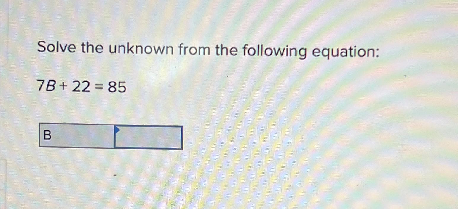 Solved Solve the unknown from the following | Chegg.com