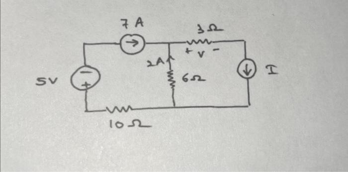 Solved Find V for the following circuit. | Chegg.com