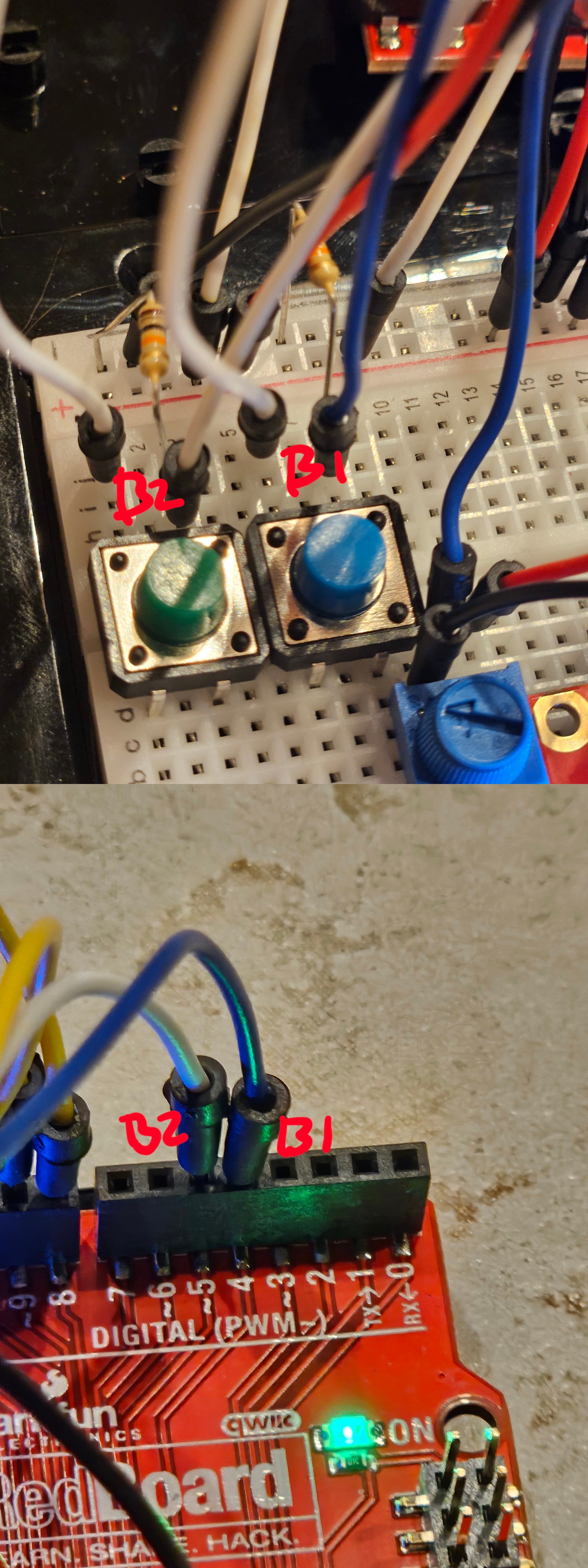 Solved // ﻿Hardware: Two buttons with GPIO pullup | Chegg.com