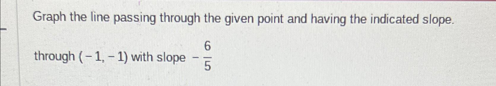 Solved Graph the line passing through the given point and | Chegg.com