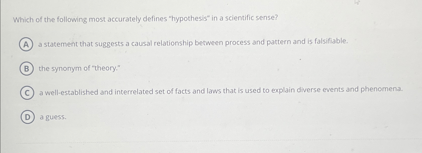 Solved Which of the following most accurately defines | Chegg.com