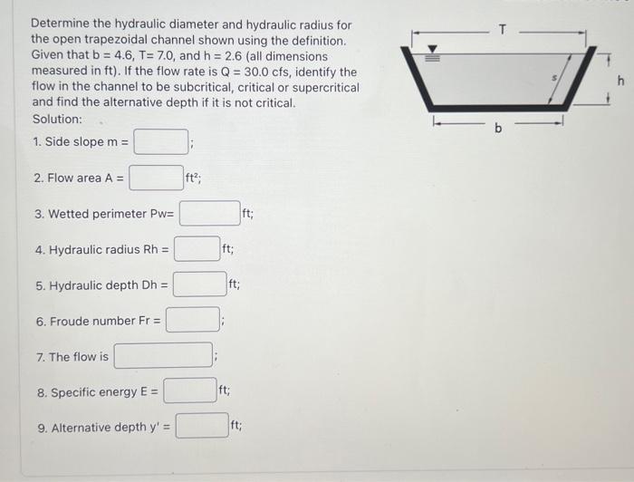 Solved Determine the hydraulic diameter and hydraulic radius | Chegg.com