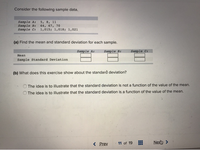 Solved Consider the following sample data. Sample A: 5, 8, | Chegg.com