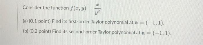 Solved 1 Consider the function f(x, y) y² (a) (0.1 point) | Chegg.com