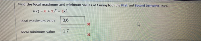 Solved Find the local maximum and minimum values of fusing | Chegg.com