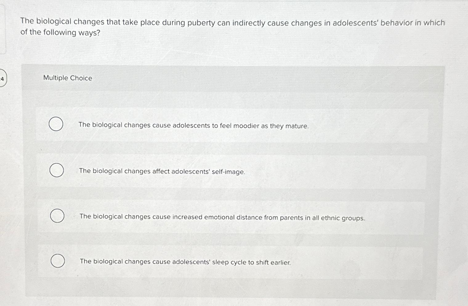 Solved The biological changes that take place during puberty | Chegg.com