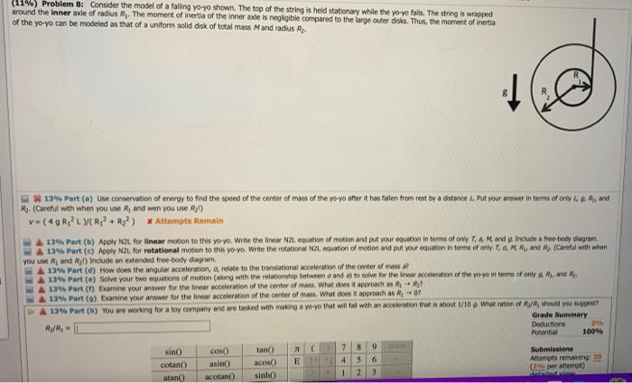 Solved (11\%) Problem 8: Consides the model of a falling | Chegg.com