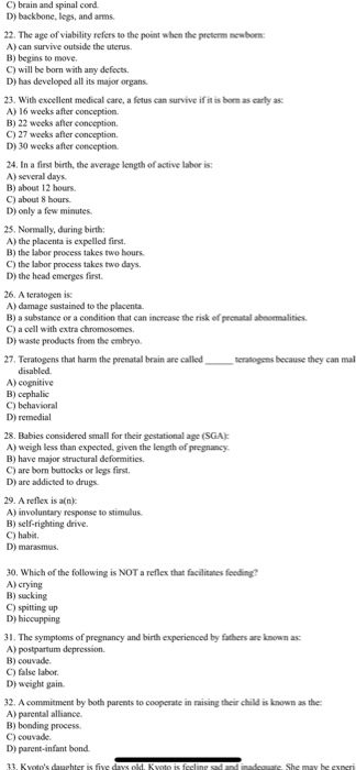 Solved C) brain and spinal cord. D) backbone, legs, and | Chegg.com