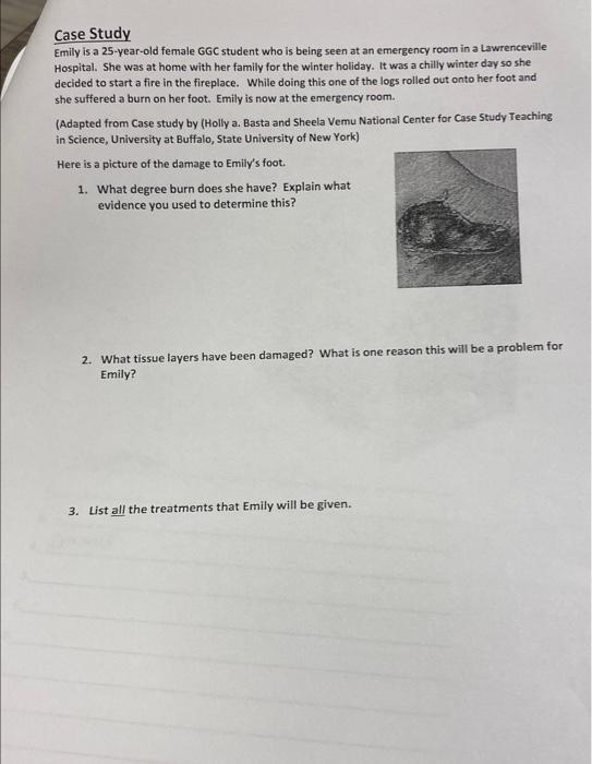 Solved Case Study Emily is a 25-year-old female GGC student | Chegg.com