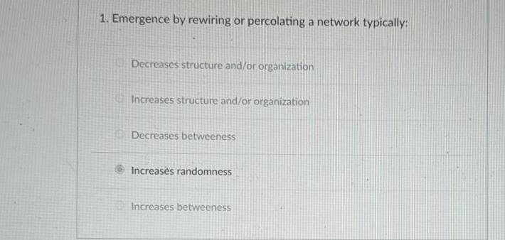 Solved Emergence by rewiring or percolating a network | Chegg.com