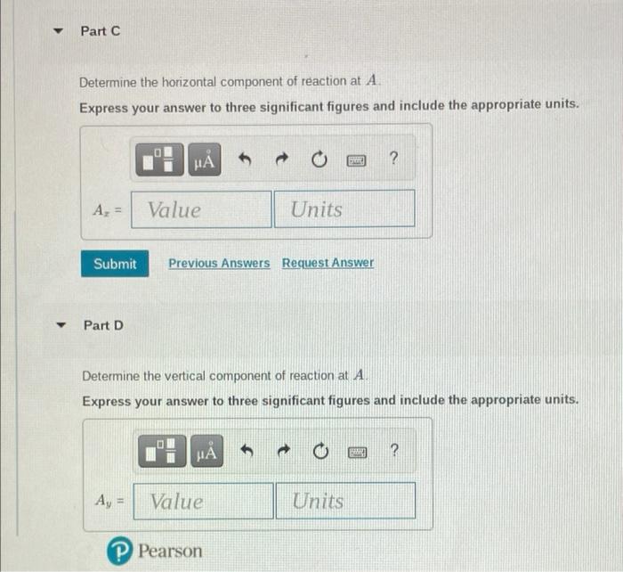 Solved Determine the components of reaction at A and B. Take | Chegg.com