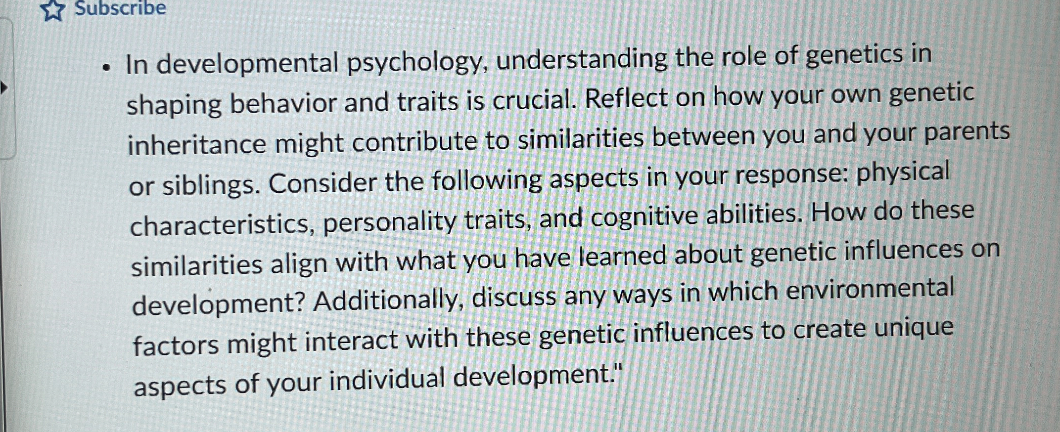 Solved SubscribeIn developmental psychology, understanding | Chegg.com
