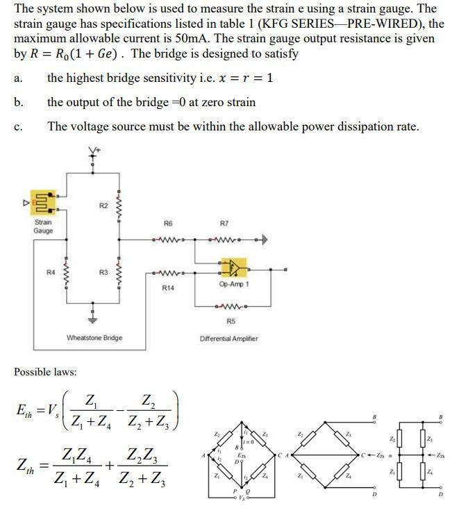 Solved The system shown below is used to measure the strain | Chegg.com