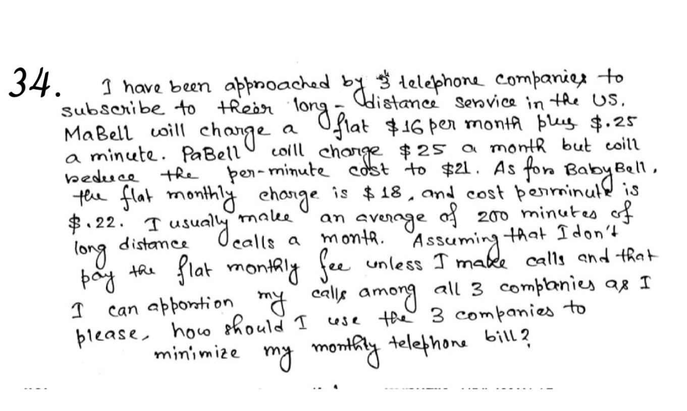 Solved beduce the 34. I have been approached Listamento | Chegg.com