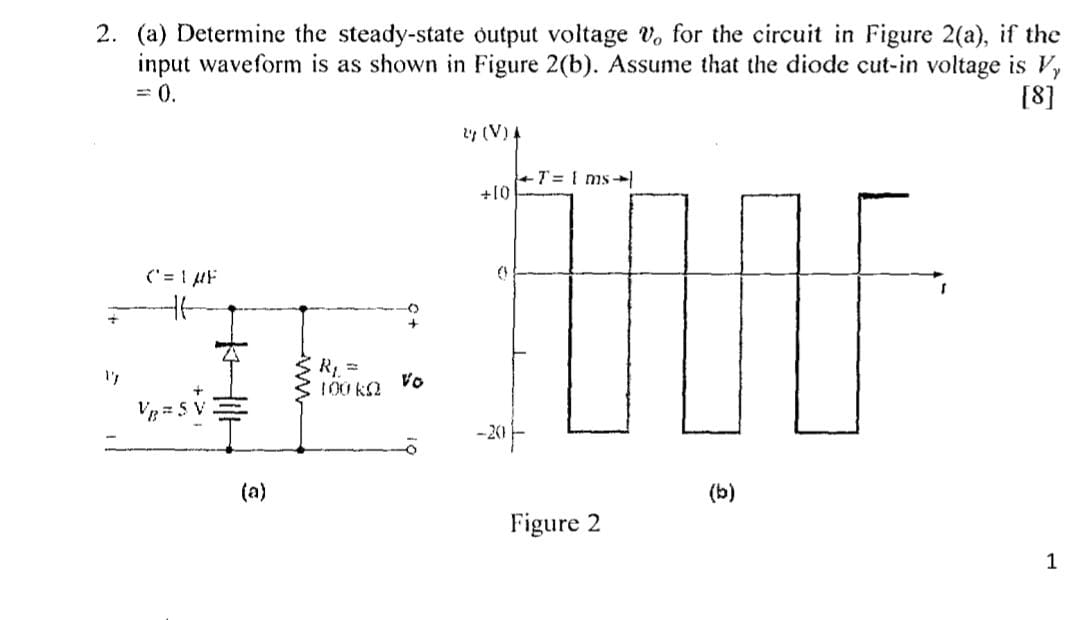 Solved (a) ﻿Determine the steady-state output voltage vo | Chegg.com
