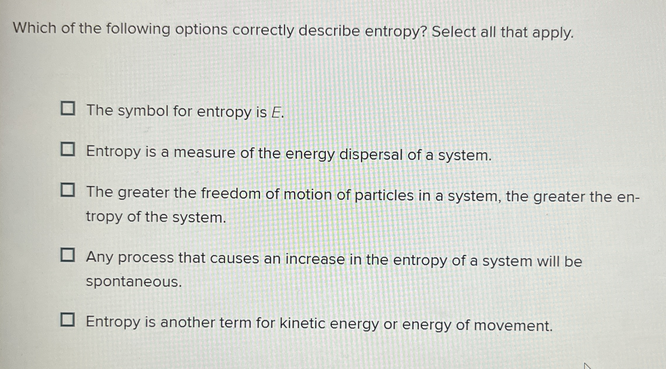 Solved Which of the following options correctly describe | Chegg.com
