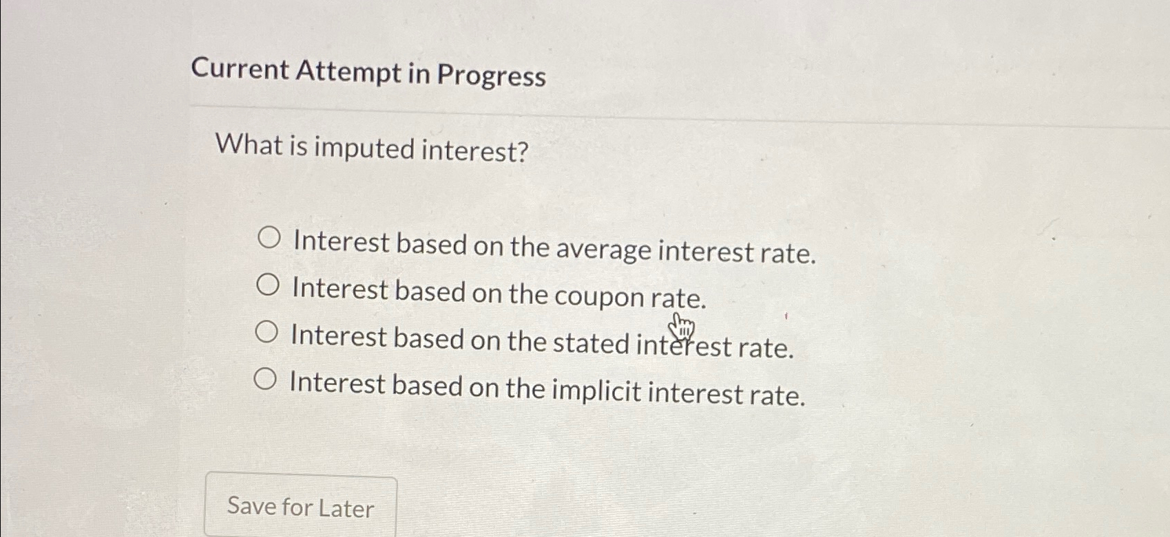 Solved Current Attempt in ProgressWhat is imputed | Chegg.com