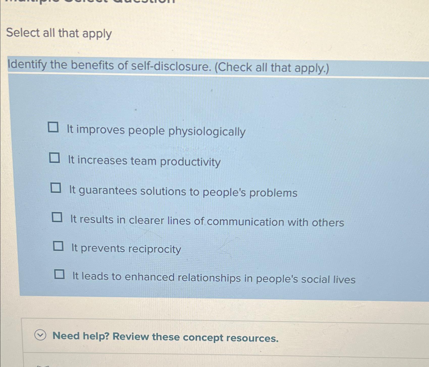 Solved Select all that applyIdentify the benefits of | Chegg.com
