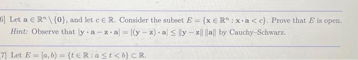 Solved Let a∈Rn\{0}, and let c∈R. Consider the subset | Chegg.com