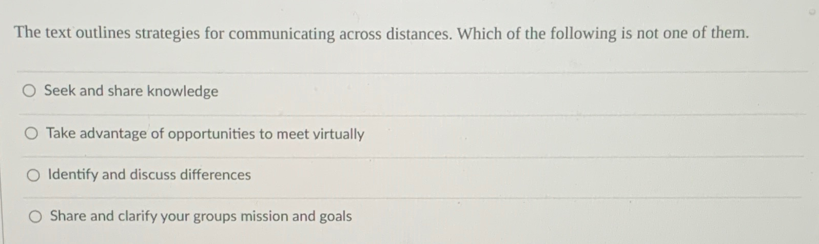 Solved The text outlines strategies for communicating across | Chegg.com