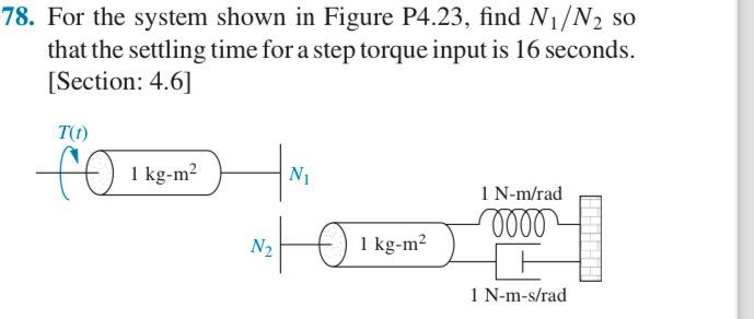 Solved 8. For the system shown in Figure P4.23, find N1/N2 | Chegg.com
