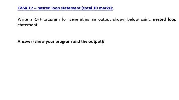 Solved Write A C Program For Generating An Output Shown