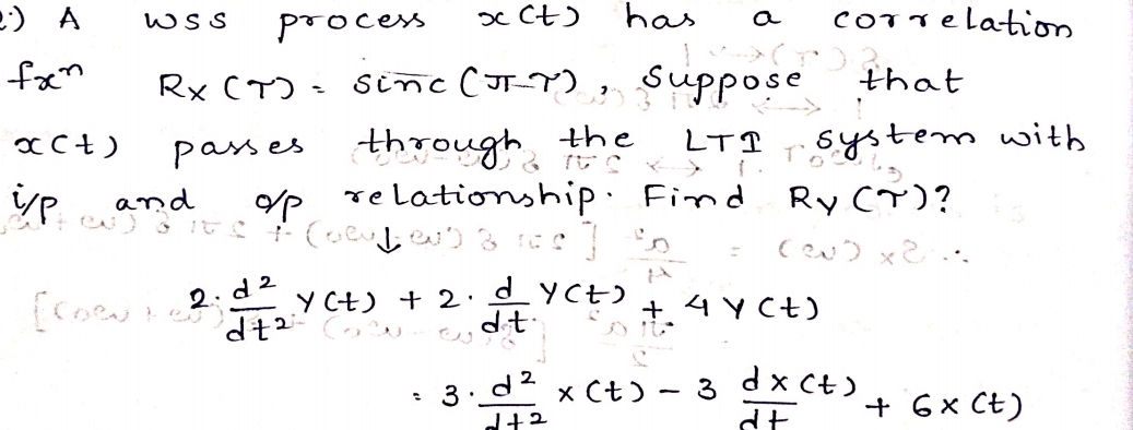 Solved A wss process x(t) ﻿has a correlation | Chegg.com