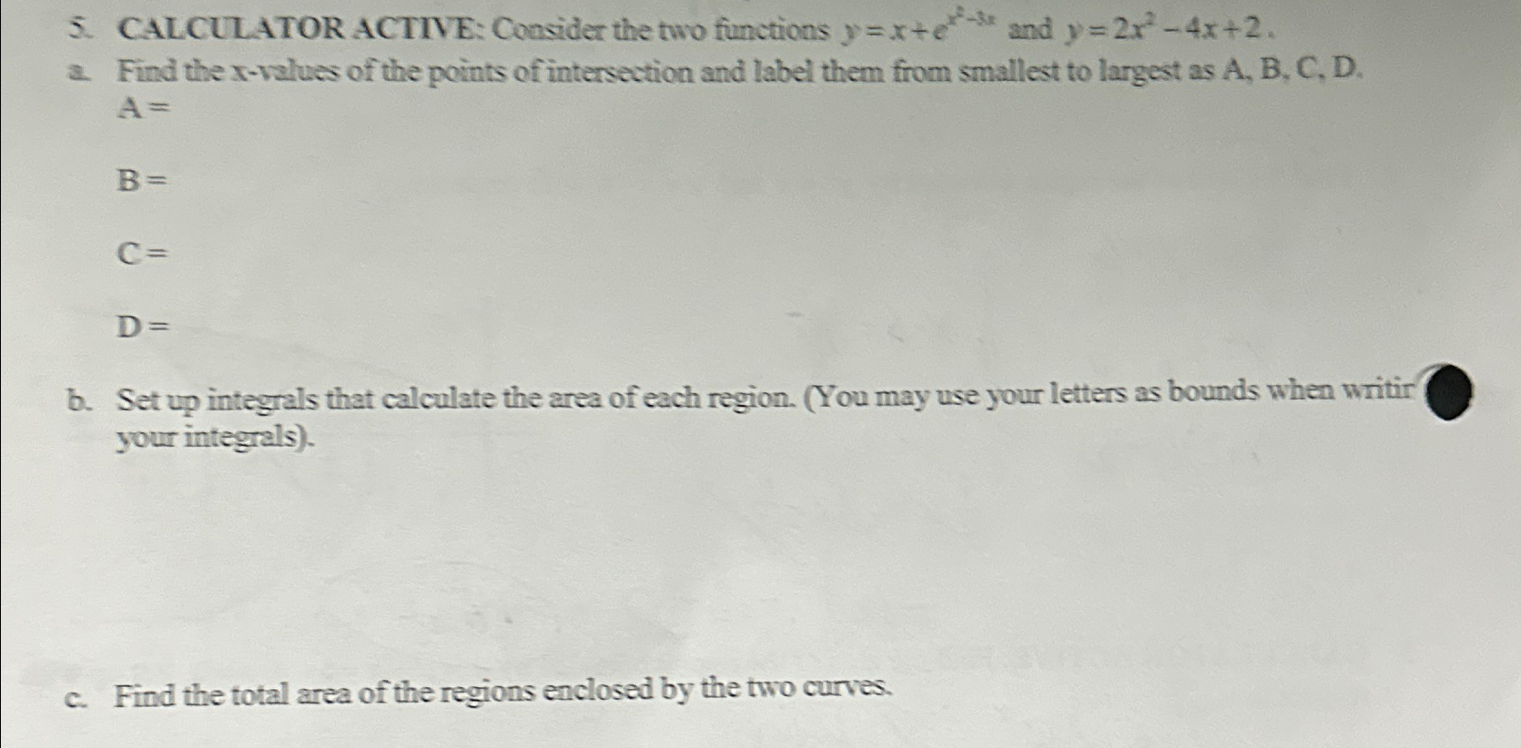 Solved CALCULATOR ACTIVE: Consider the two functions | Chegg.com