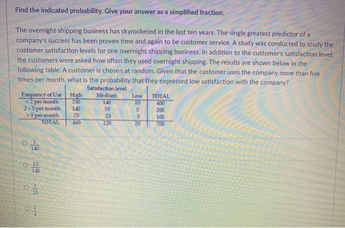 Solved Find the indicated probability. Give your answer as a | Chegg.com