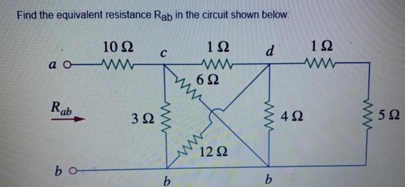Solved Find the equivalent resistance Rab in the circuit | Chegg.com