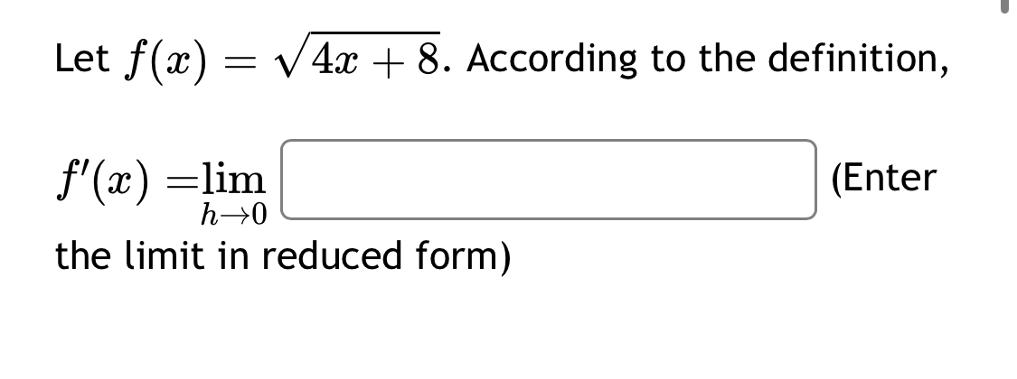 Solved Let f(x)=4x+82. ﻿According to the definition, | Chegg.com