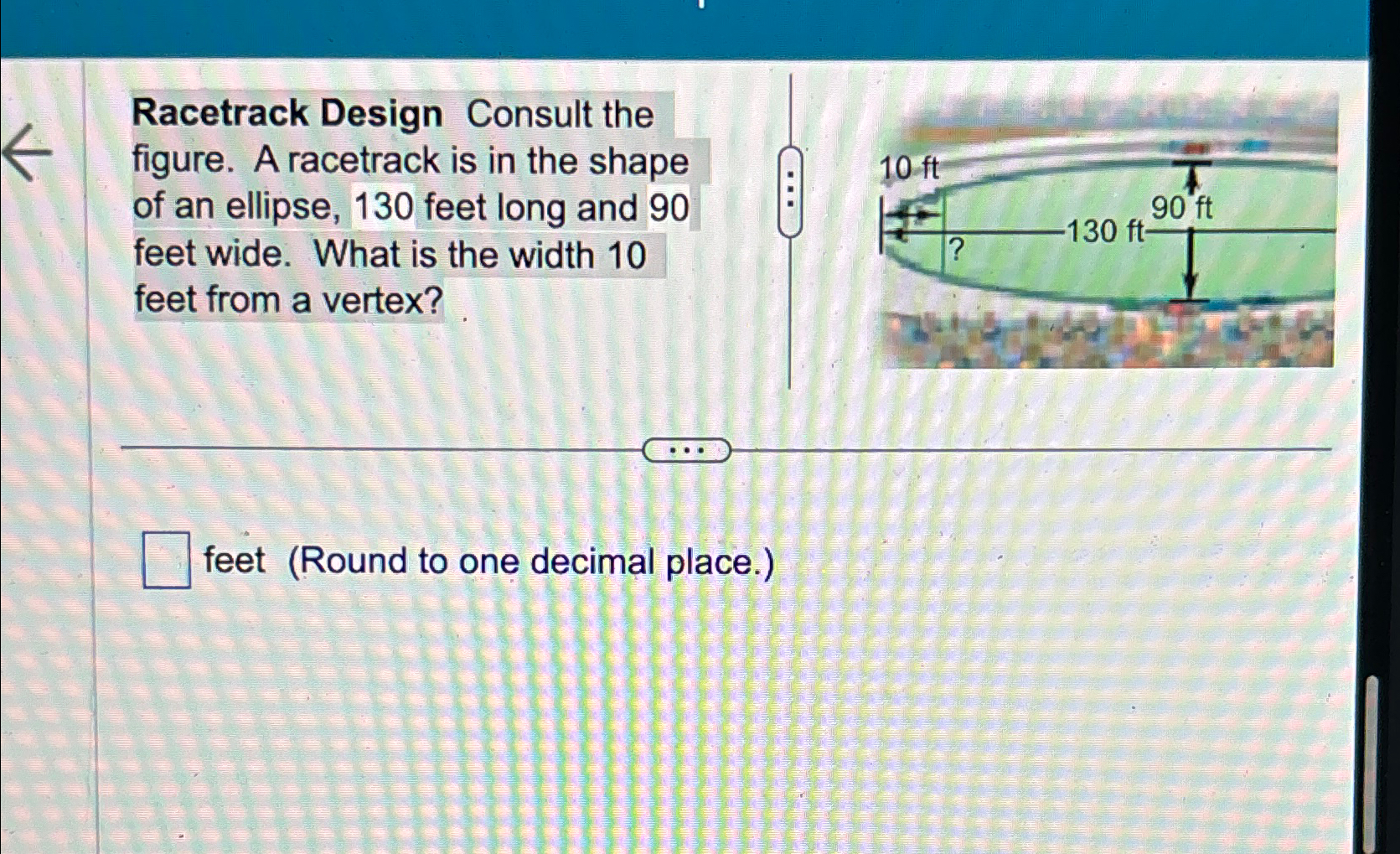 Solved Racetrack Design Consult the figure. A racetrack is | Chegg.com