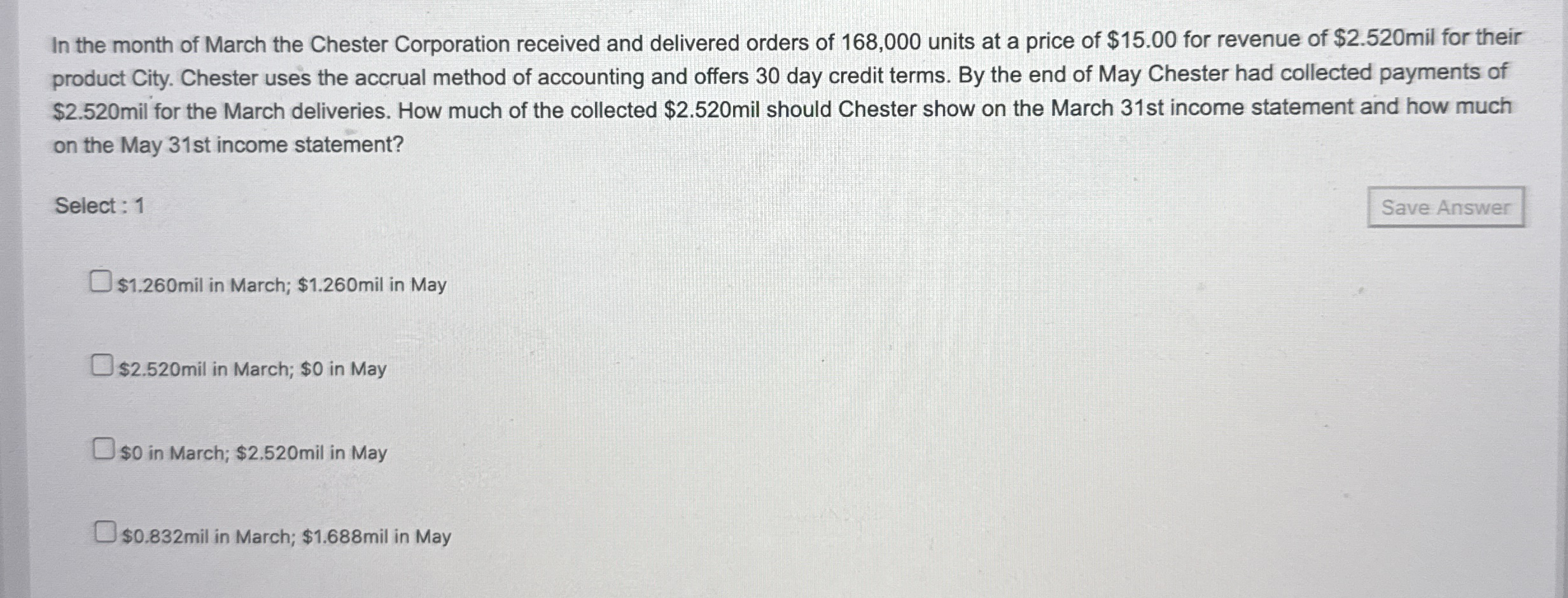 Solved In the month of March the Chester Corporation | Chegg.com