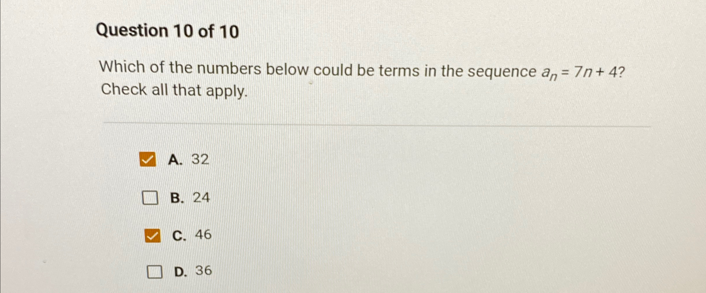 Solved Question 10 ﻿of 10Which of the numbers below could be | Chegg.com