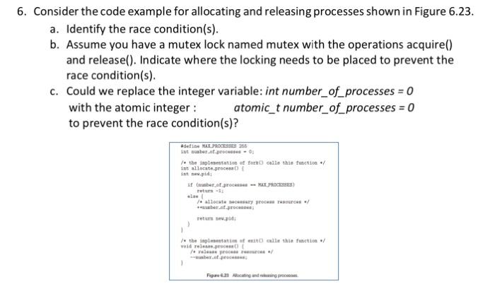 Solved 6. Consider the code example for allocating and | Chegg.com