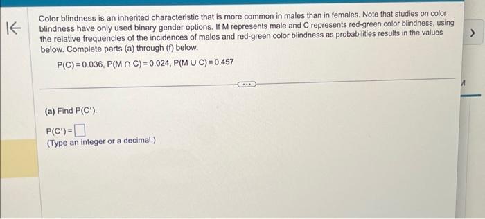 Solved Color blindness is an inherited characteristic that | Chegg.com