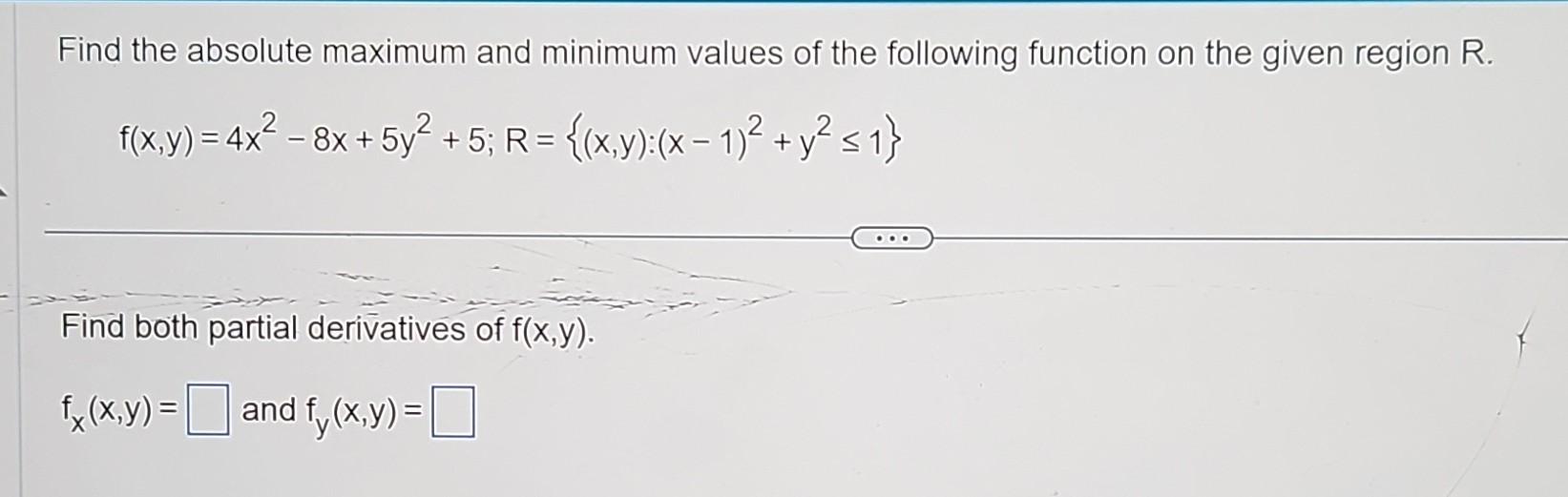 Solved Find the absolute maximum and minimum values of the | Chegg.com