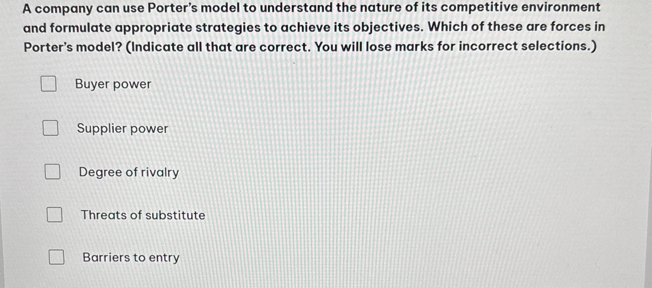[Solved]: A company can use Porter's model to understand