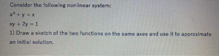 Solved Consider the following nonlinear system: | Chegg.com