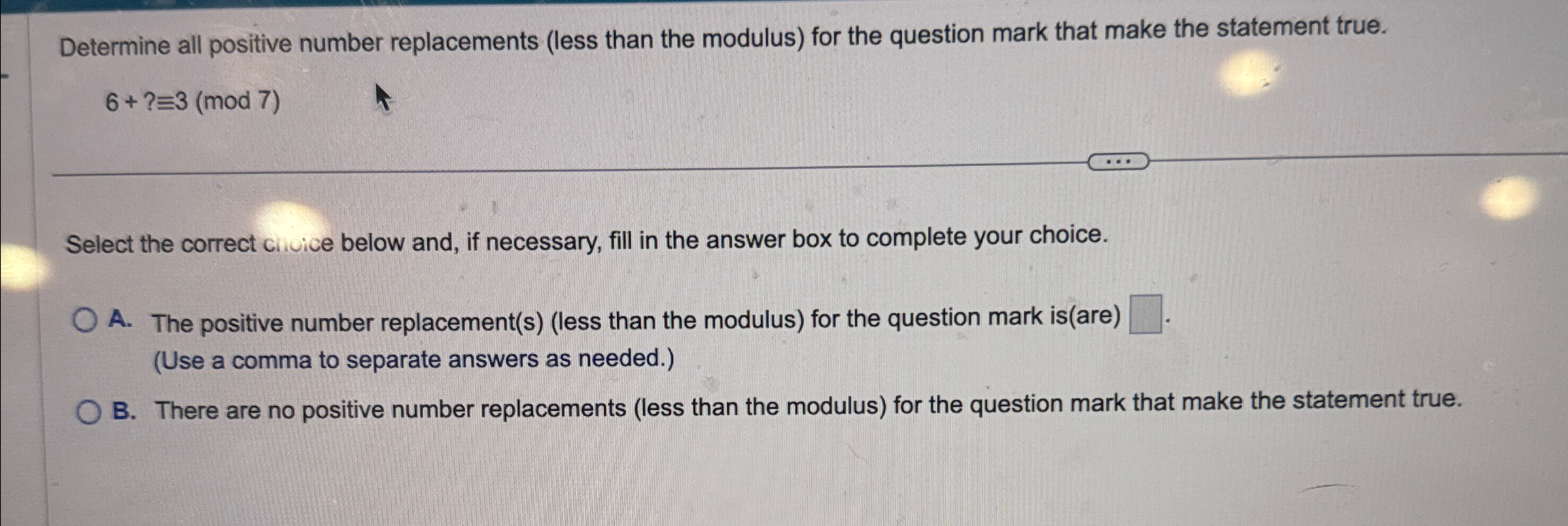 Solved Determine all positive number replacements (less than | Chegg.com