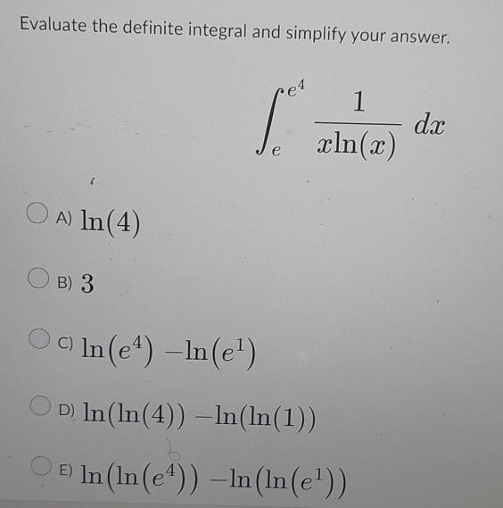 Solved Evaluate the definite integral and simplify your | Chegg.com
